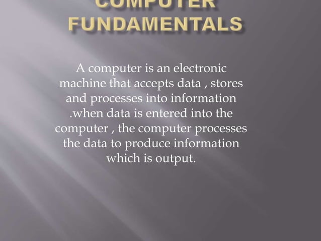 Computer fundamentals | PPT