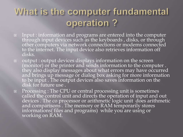 Computer fundamentals | PPT