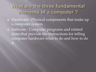 Computer fundamentals | PPT