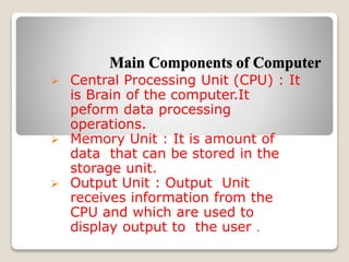 Computer fundamentals | PPTX