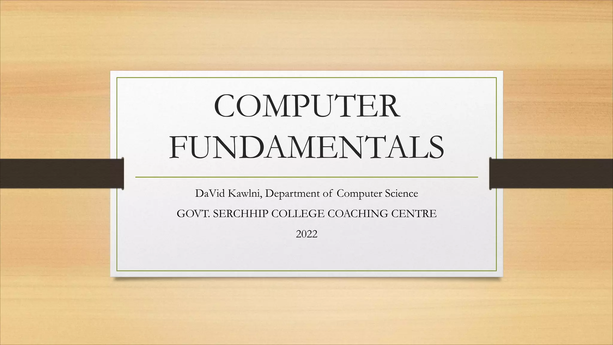 COMPUTER FUNDAMENTALS | PPT