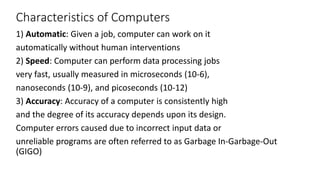 Computer Fundamentals lecture 1 Basic components of computer system.pptx