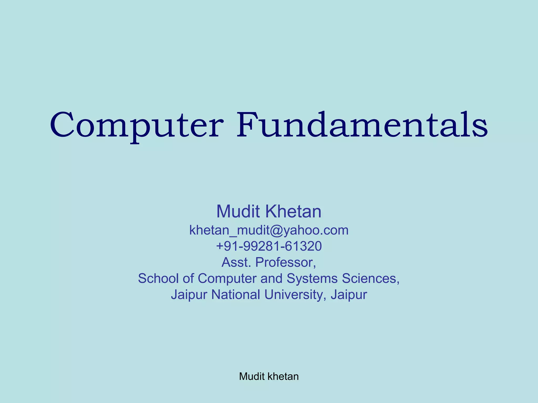 Computer Fundamentals | PPT