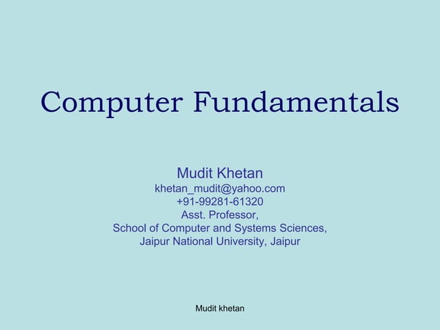 Computer Fundamentals | PPT