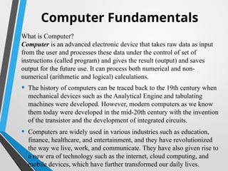 Presentation on Computer fundamentals feb 2025 | PPT