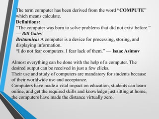 Presentation on Computer fundamentals feb 2025 | PPT