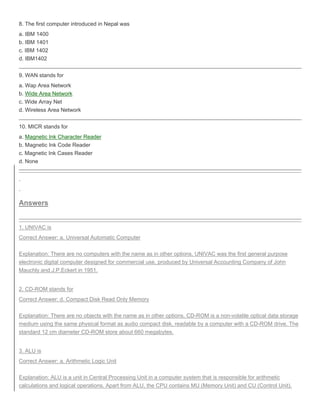 Computer Fundamentals Test | PDF