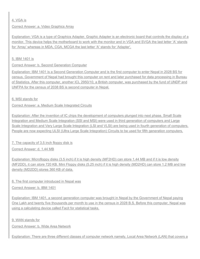 Computer Fundamentals Test | PDF
