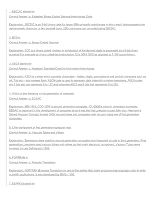 Computer Fundamentals Test | PDF
