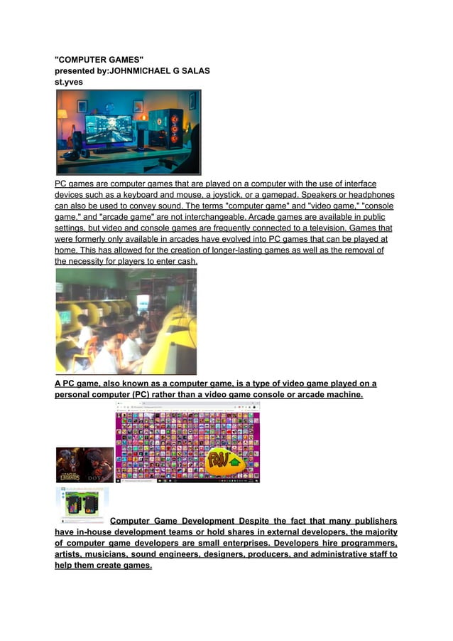 Computer games- | PDF