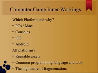 Computer Games Inner Workings - I. Loukeris AIT | PPT