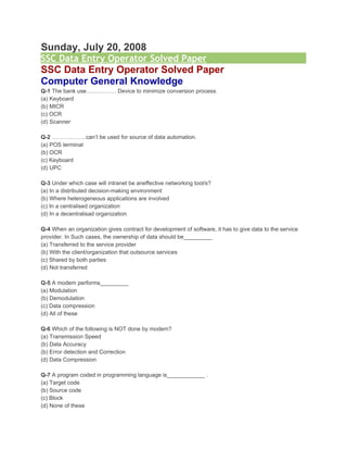 Computer general awareness | DOC