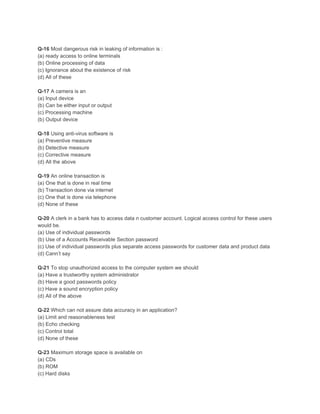 Computer general awareness | DOC