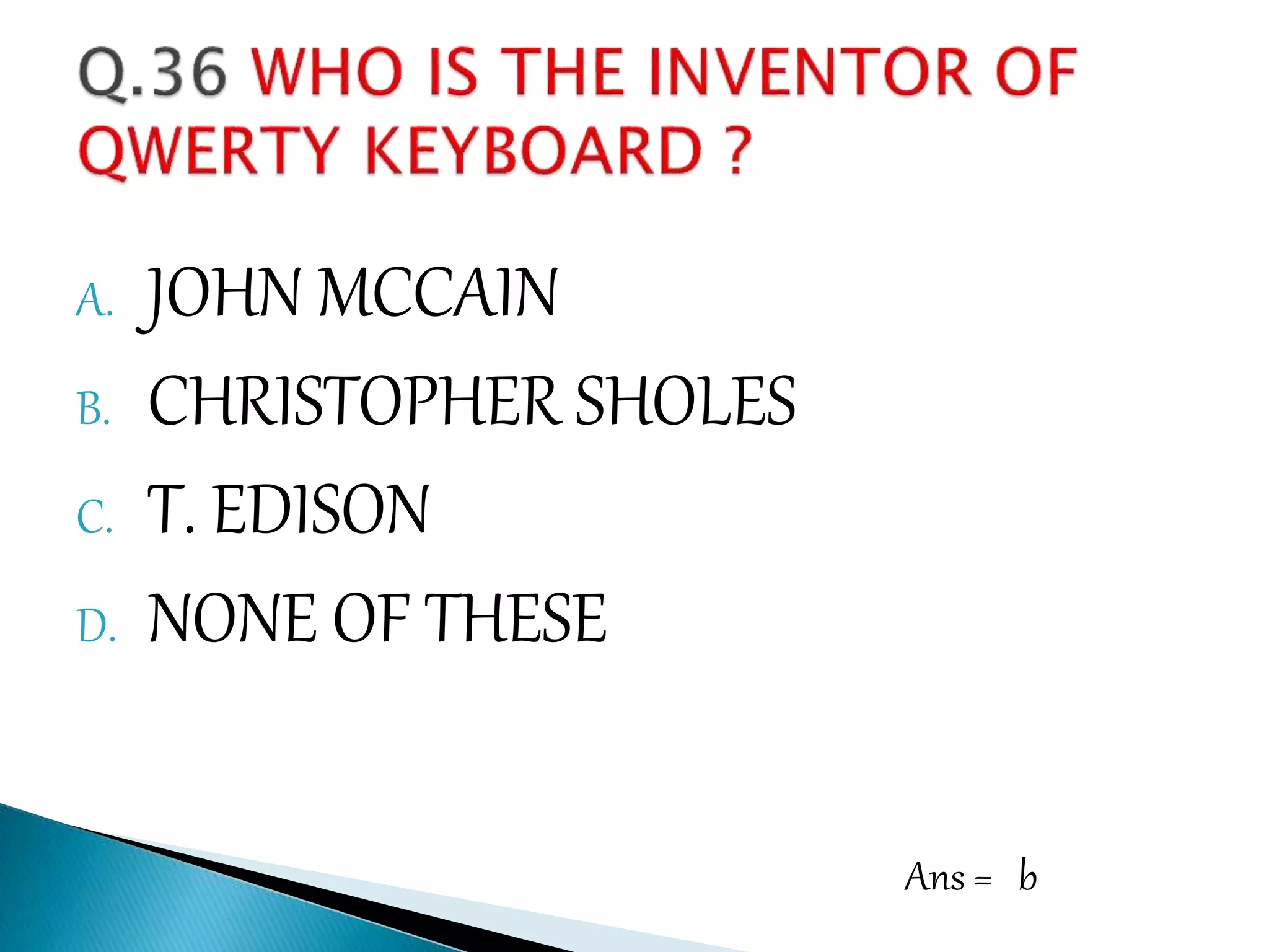 Computer general questions | PPT