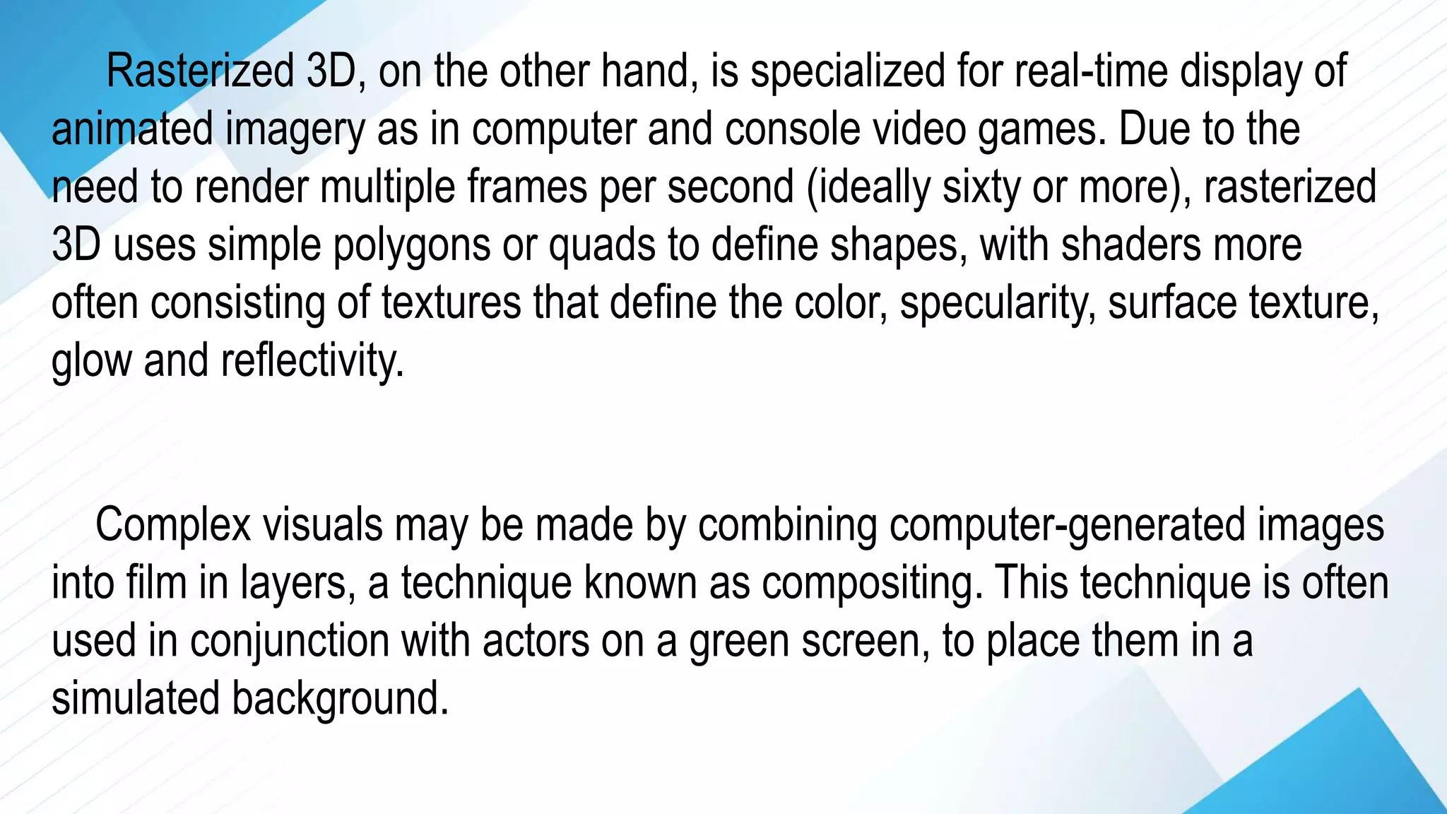 computer generated images.pptx | Computer Animation | Computer Software and Applications