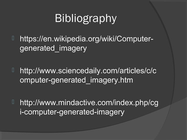 Computer generated imaginary | PPT