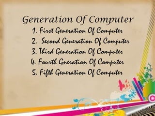 Computer generation | PPT