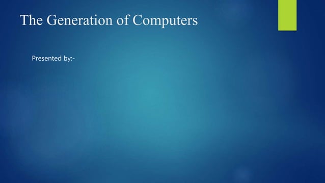 Computer generation | PPT