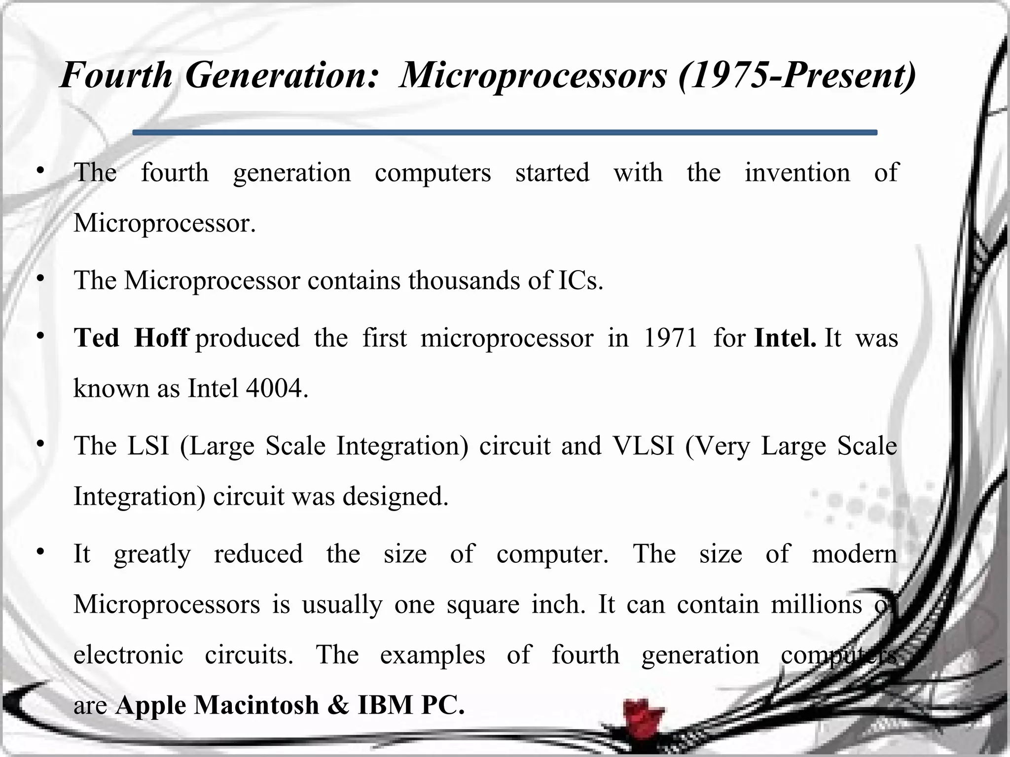 BEd ICT Computer Generation | PPT