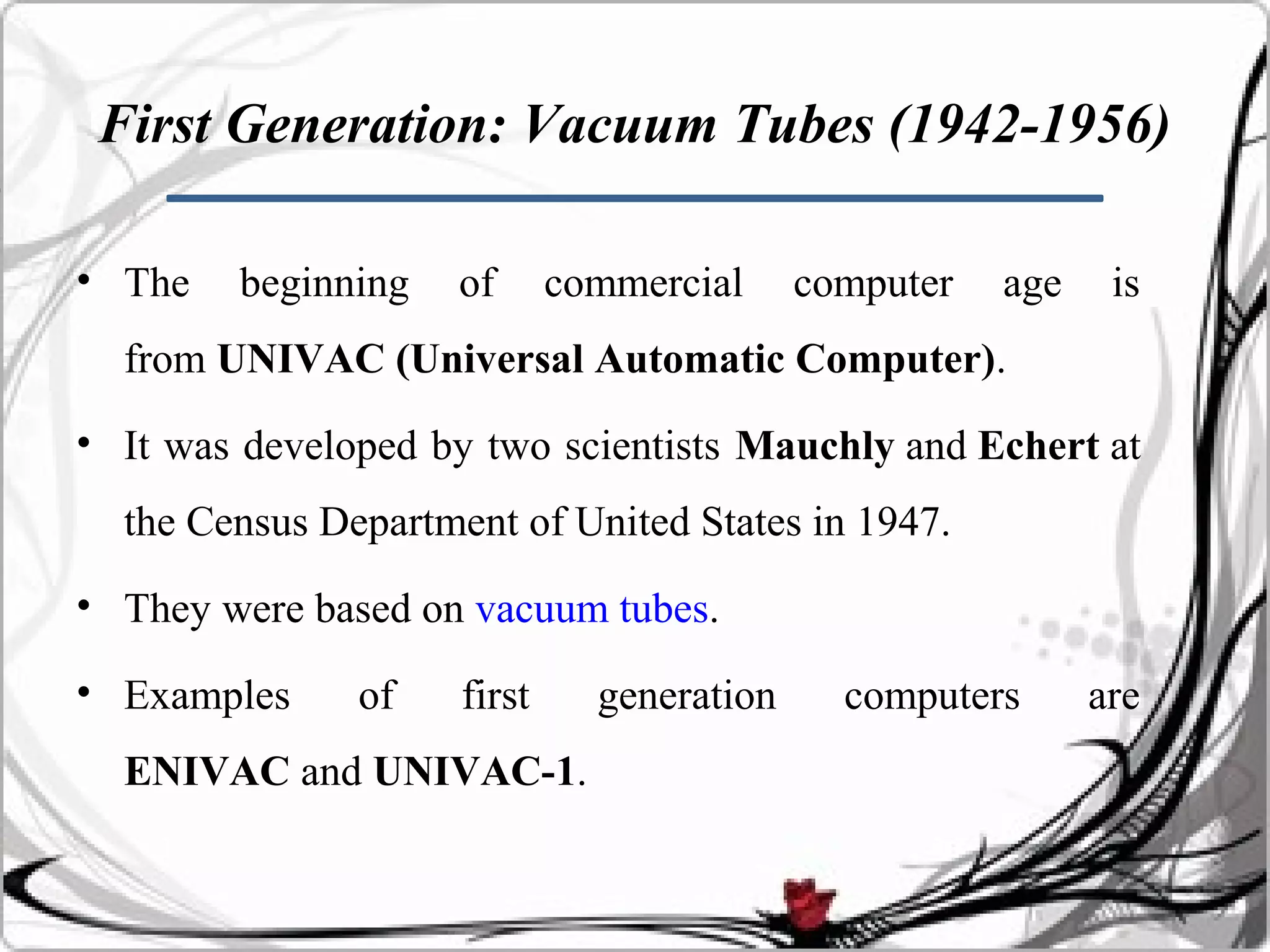 BEd ICT Computer Generation | PPT