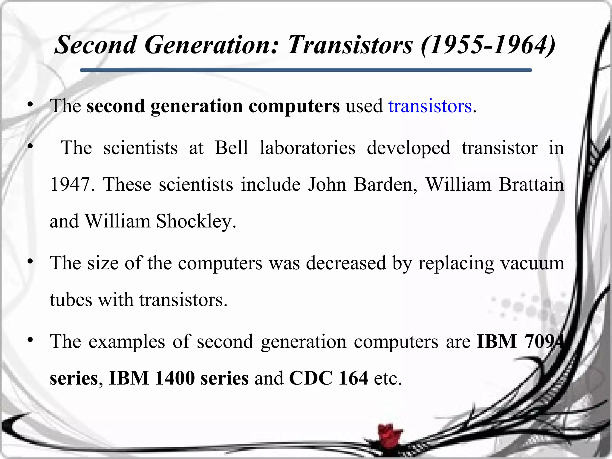 BEd ICT Computer Generation | PPT