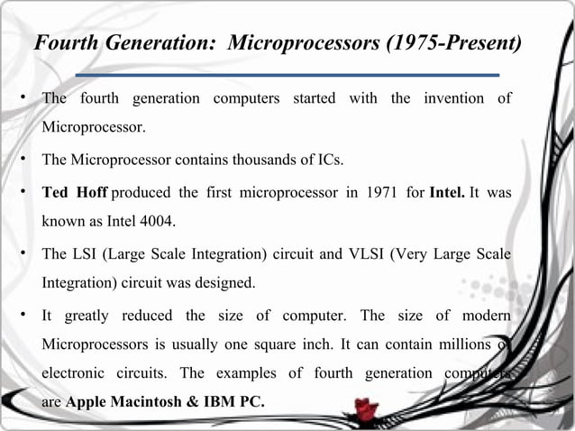 BEd ICT Computer Generation | PPT