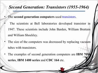 BEd ICT Computer Generation | PPT