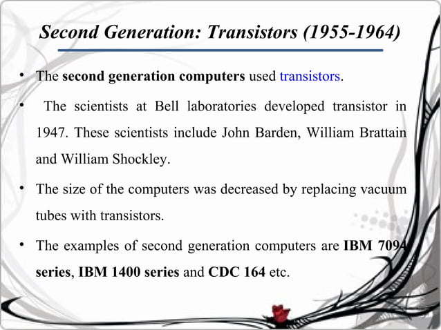 BEd ICT Computer Generation | PPT