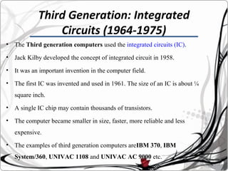 BEd ICT Computer Generation | PPT