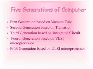 Computer generations By Deepak Yadav | PPTX