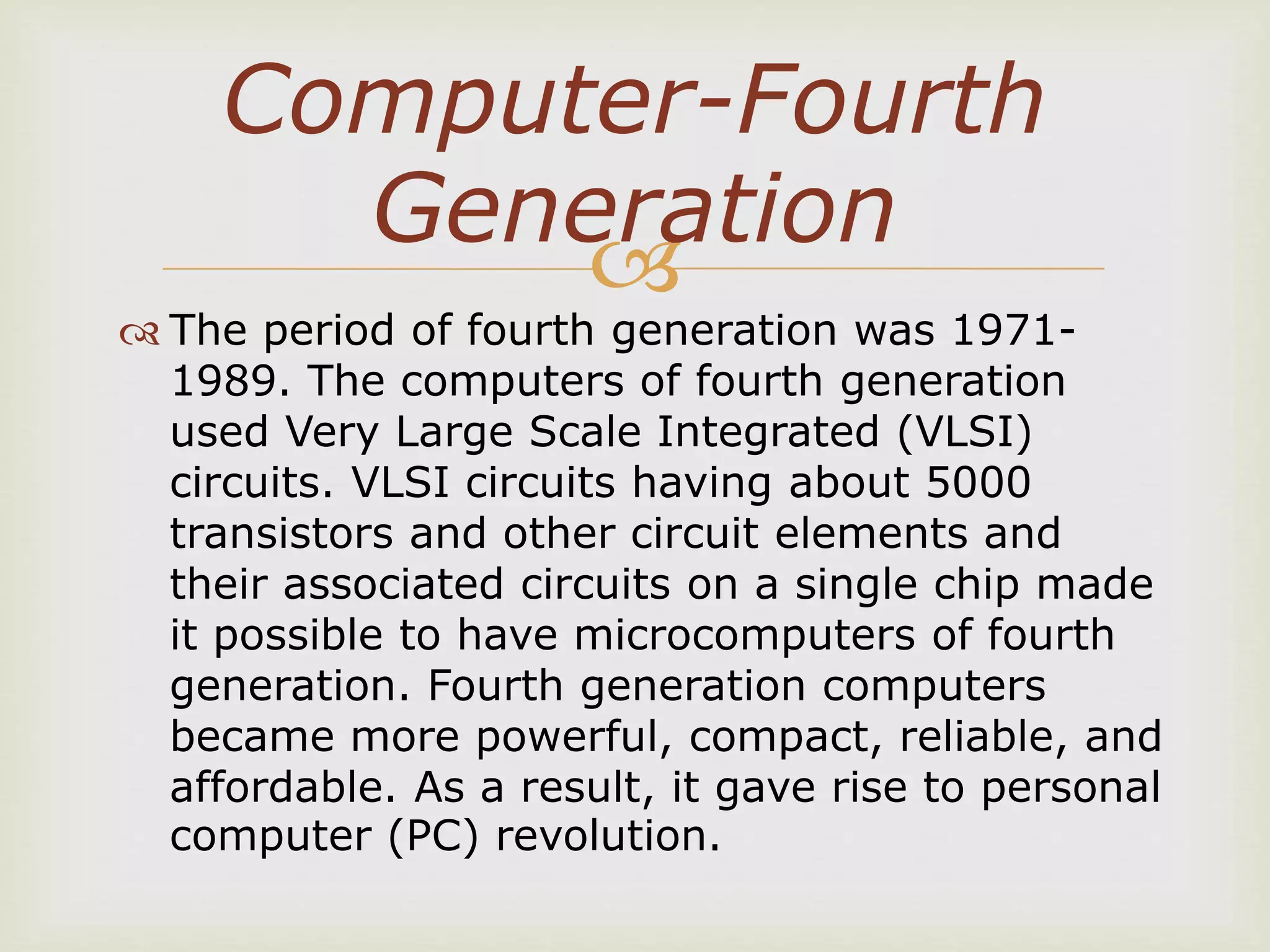 Computer generations powerpoint slide | PPTX
