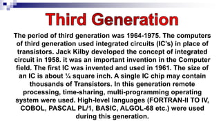 PPT On Computer Generations | PPTX | Computing | Technology & Computing