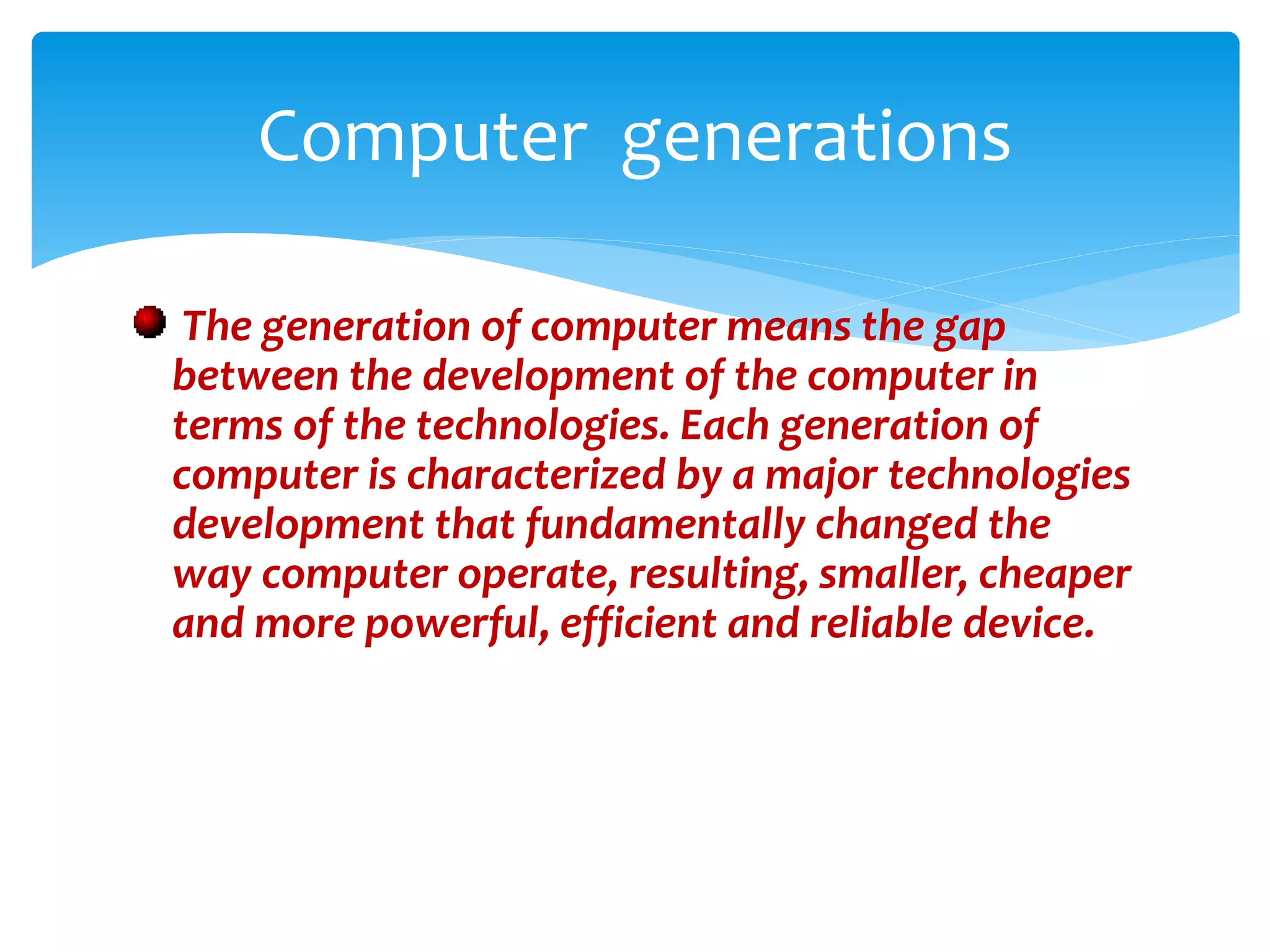 Computer generations copy | PPTX | Computing | Technology & Computing