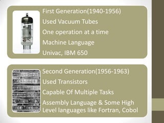 Computer generations & languages | PPTX | Programming Languages | Computing