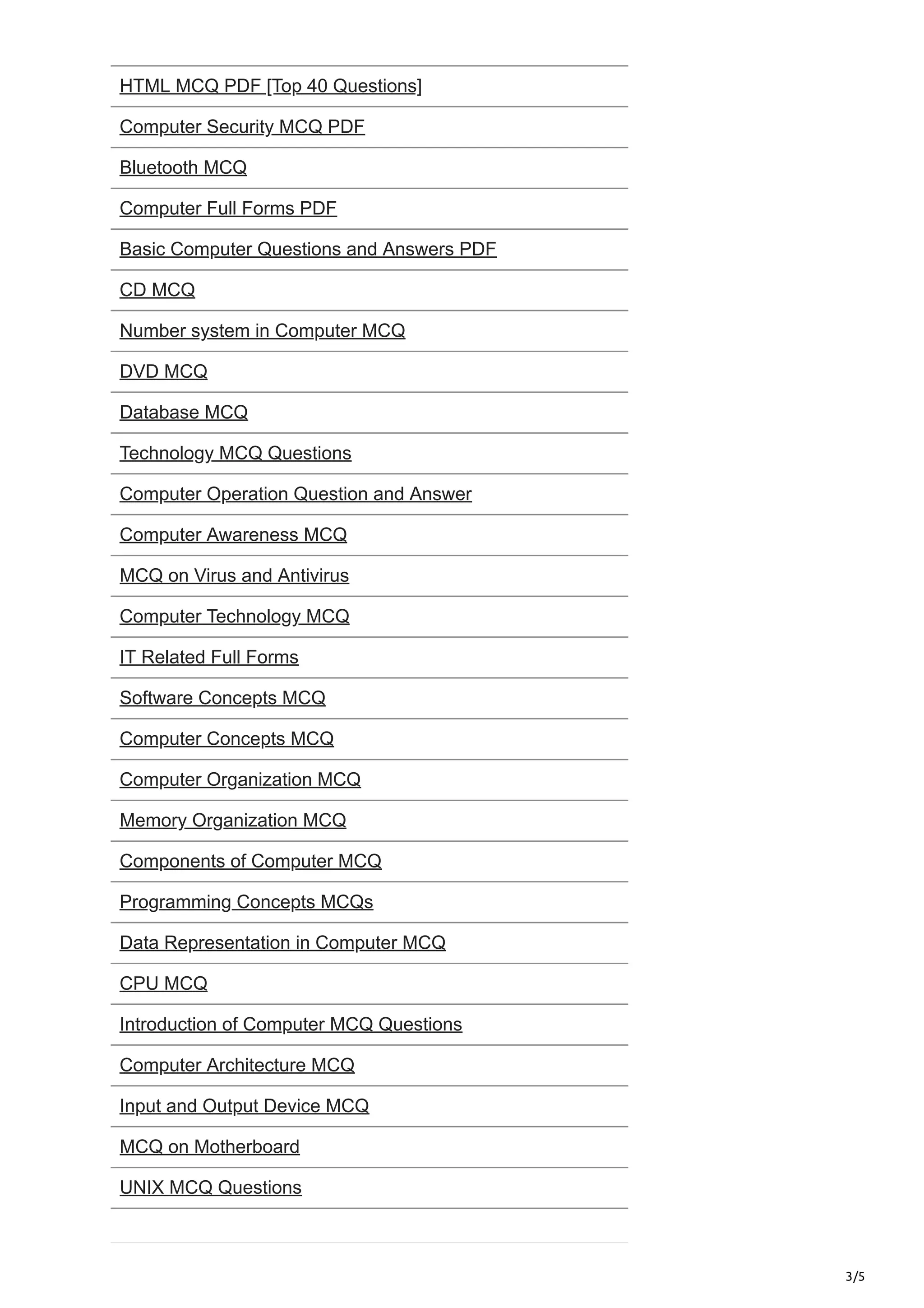 Computer GK 10000 MCQ PDF Questions for Competitive Exams | PDF