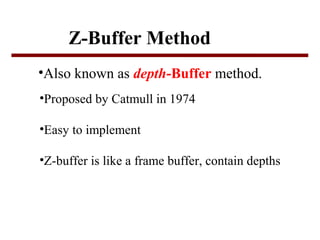 hidden surface elimination using z buffer algorithm | PPT