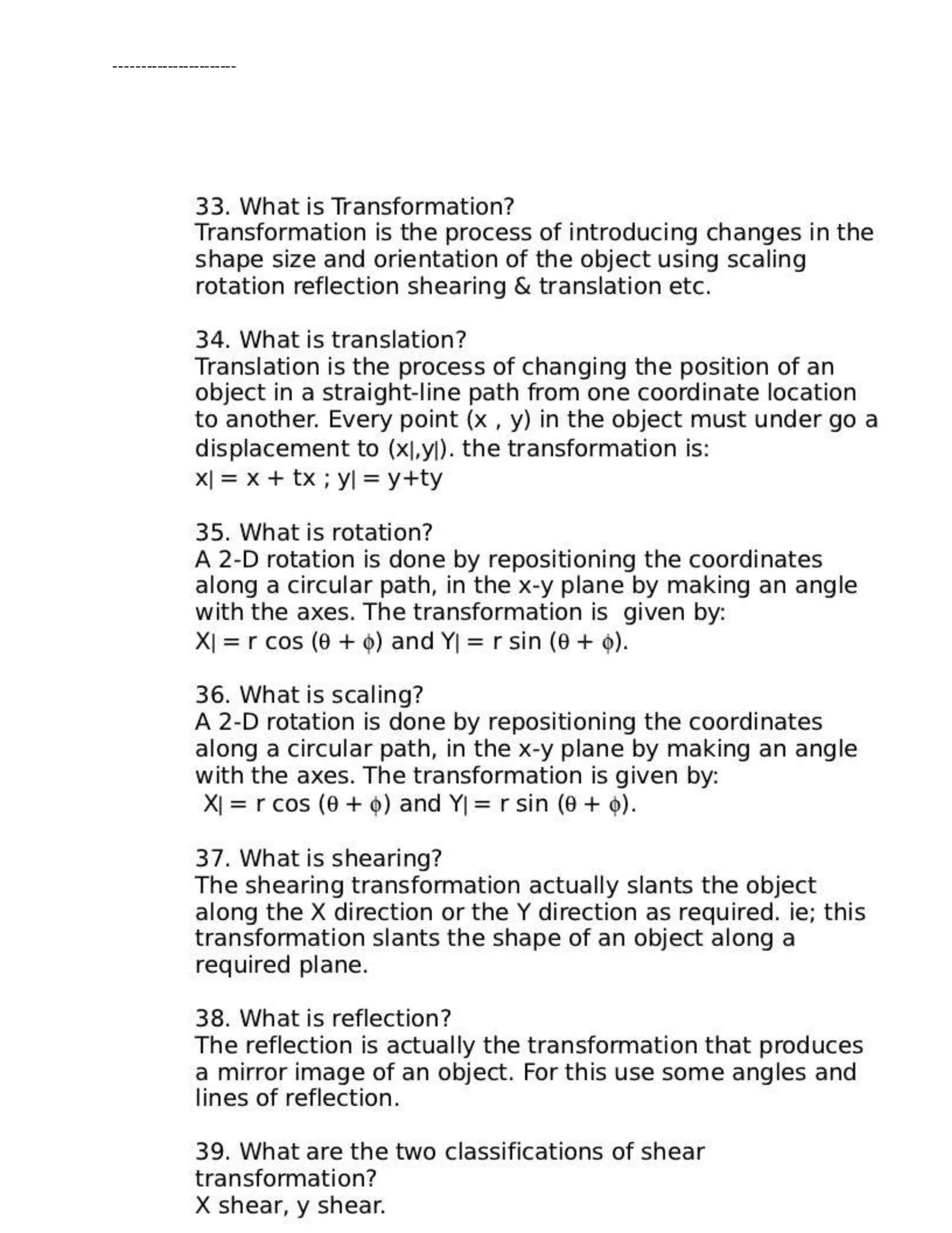 Computergraphics2marks | DOCX