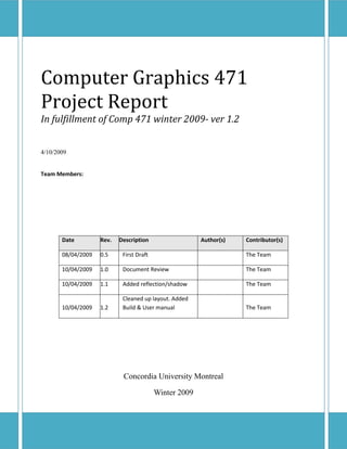Computer Graphics 471 Project Report Final | PDF