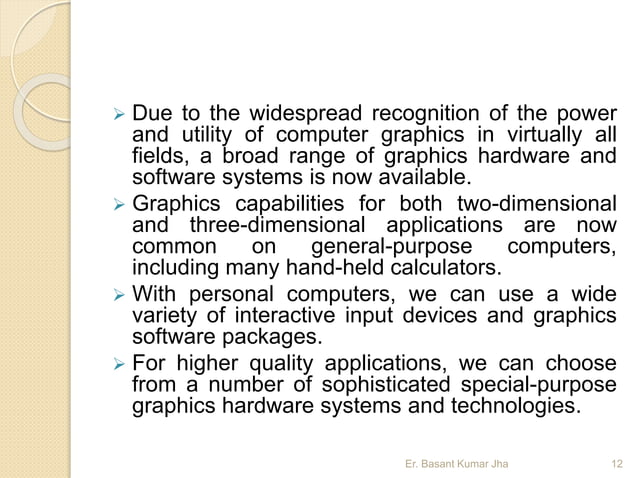 COMPUTER GRAPHICS AND ANIMATION UNIT 1.pptx | Computer Animation | Computer Software and ...
