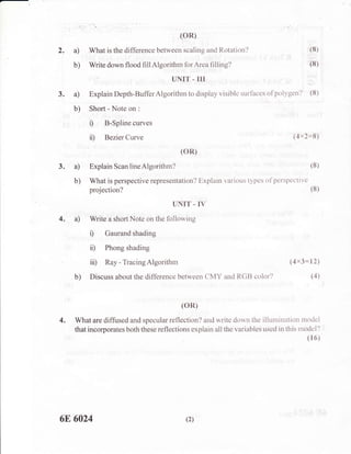 Computer Graphics and Multimedia Techniques Paper (RTU VI Semester) | PDF