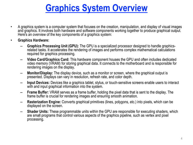Computer graphics Applications and System Overview | PPT