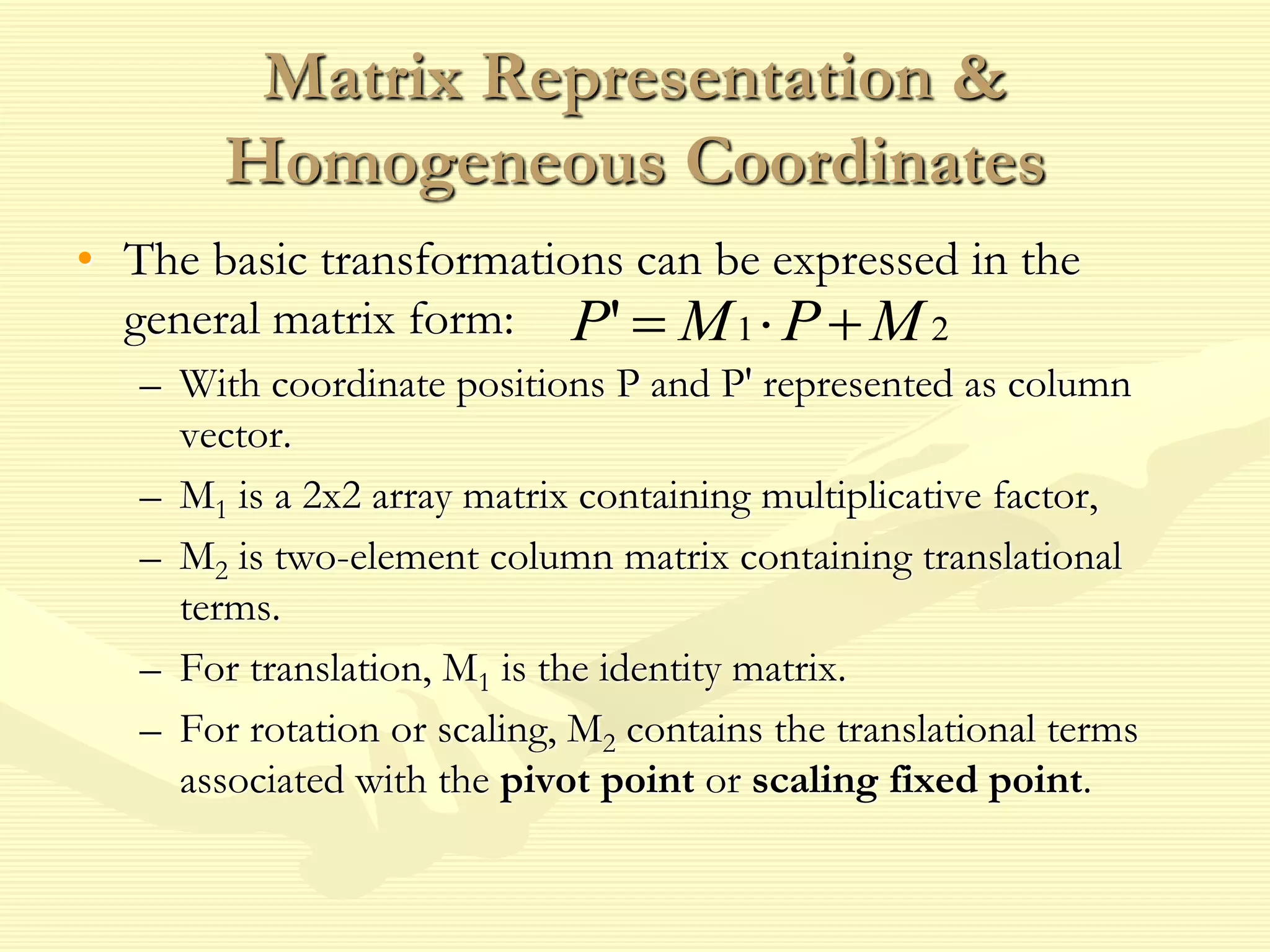 Computer graphics basic transformation | PPTX