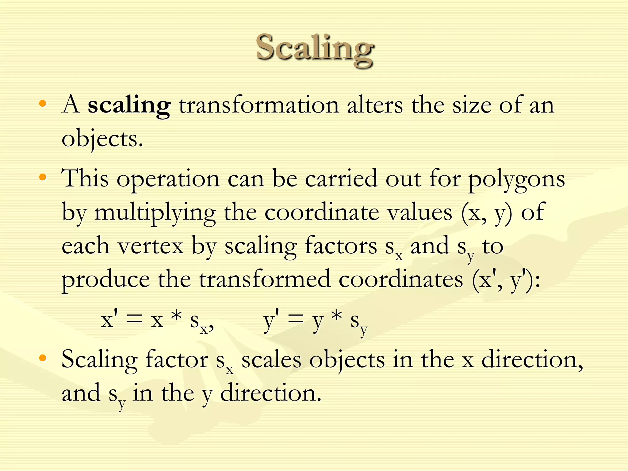 Computer graphics basic transformation | PPTX