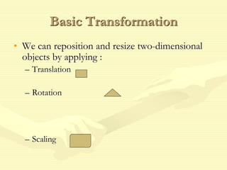 Computer graphics basic transformation | PPTX