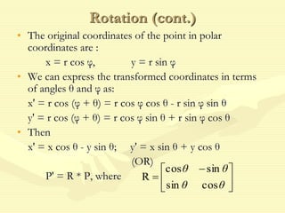 Computer graphics basic transformation | PPTX