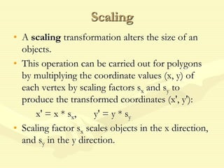 Computer graphics basic transformation | PPTX