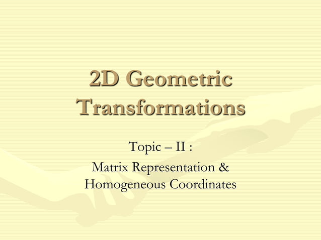 Computer graphics basic transformation | PPTX