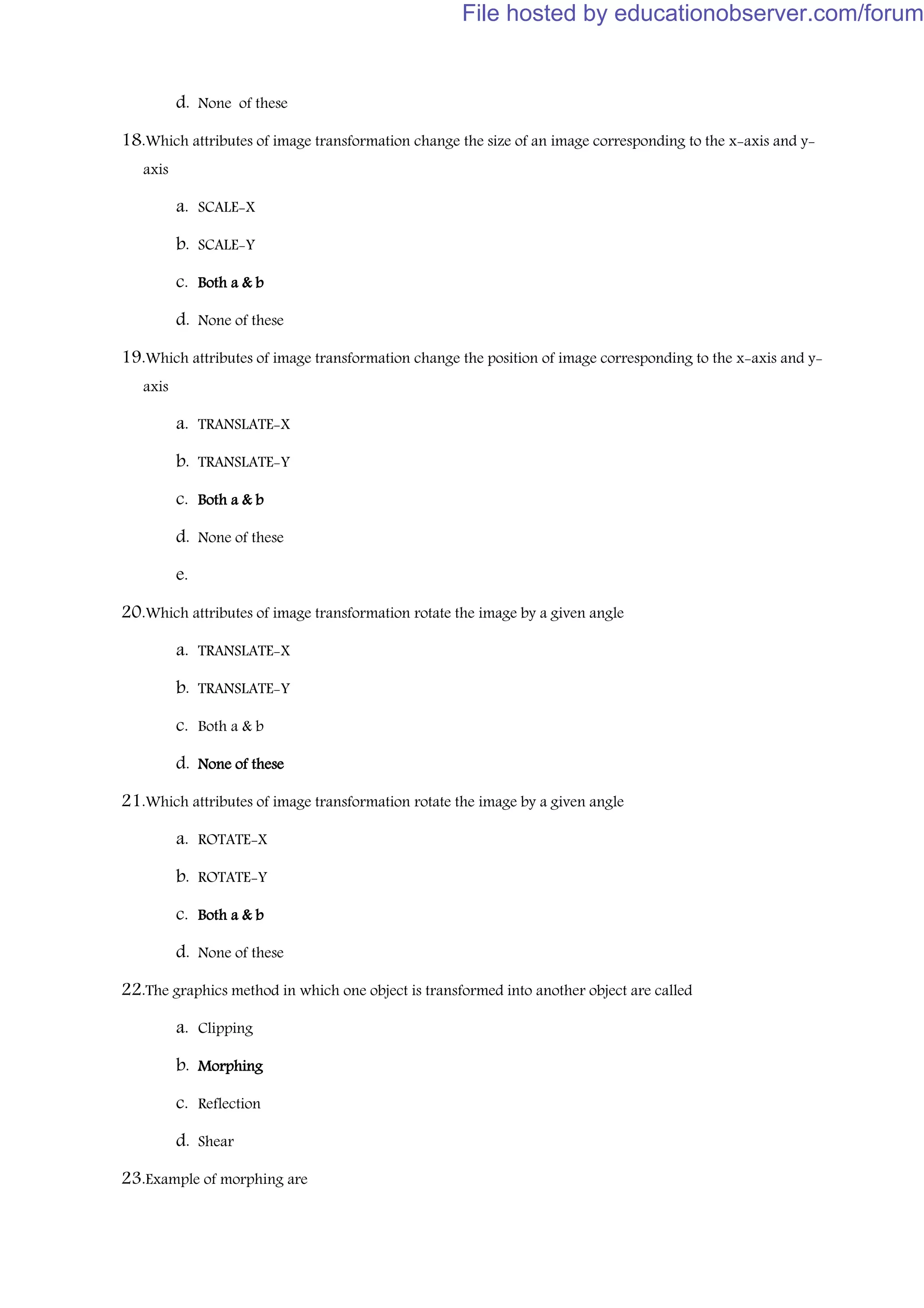Computer graphics mcq question bank | PDF