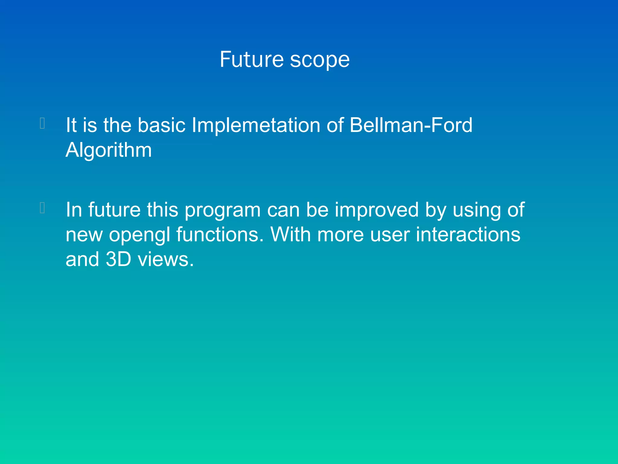 Computer Graphics Mini Project On Bellman Ford Algorithm Ppt