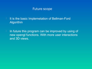 Computer graphics mini project on bellman-ford algorithm | PPT